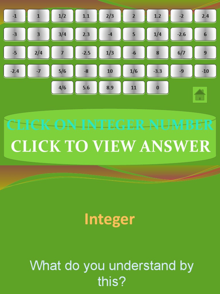 Click To View Answer: Click On Integer Number | PDF | Elementary Mathematics | Mathematical Notation