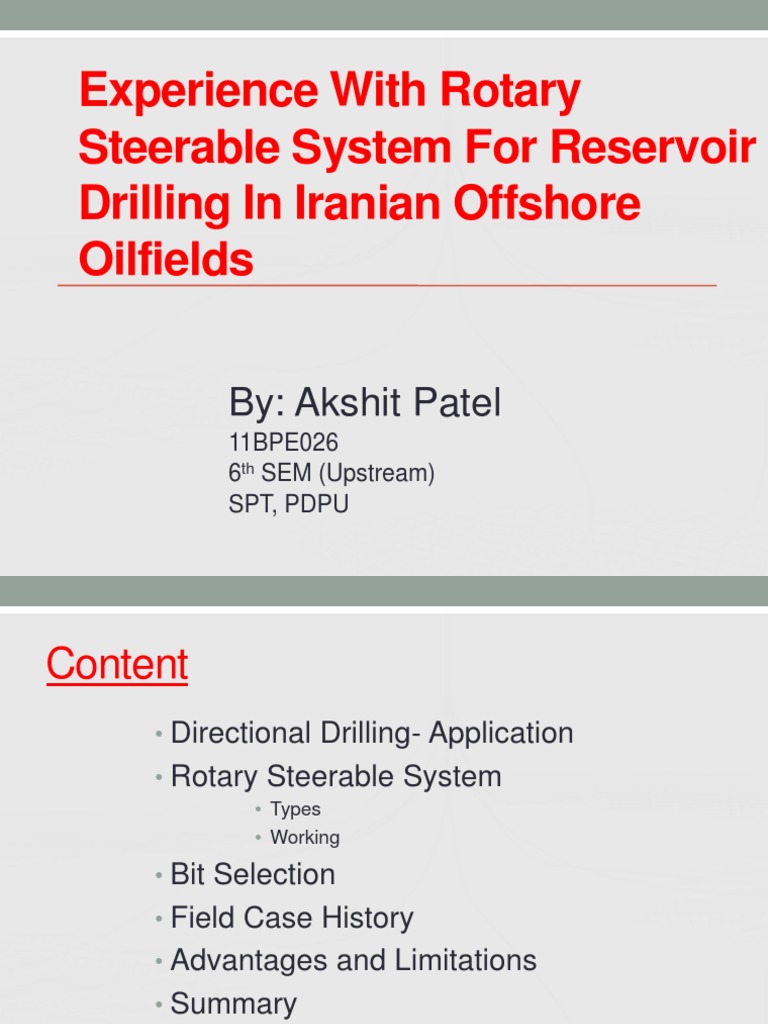 Rotary Steerable System | PDF | Oil Well | Rotation Around A Fixed Axis
