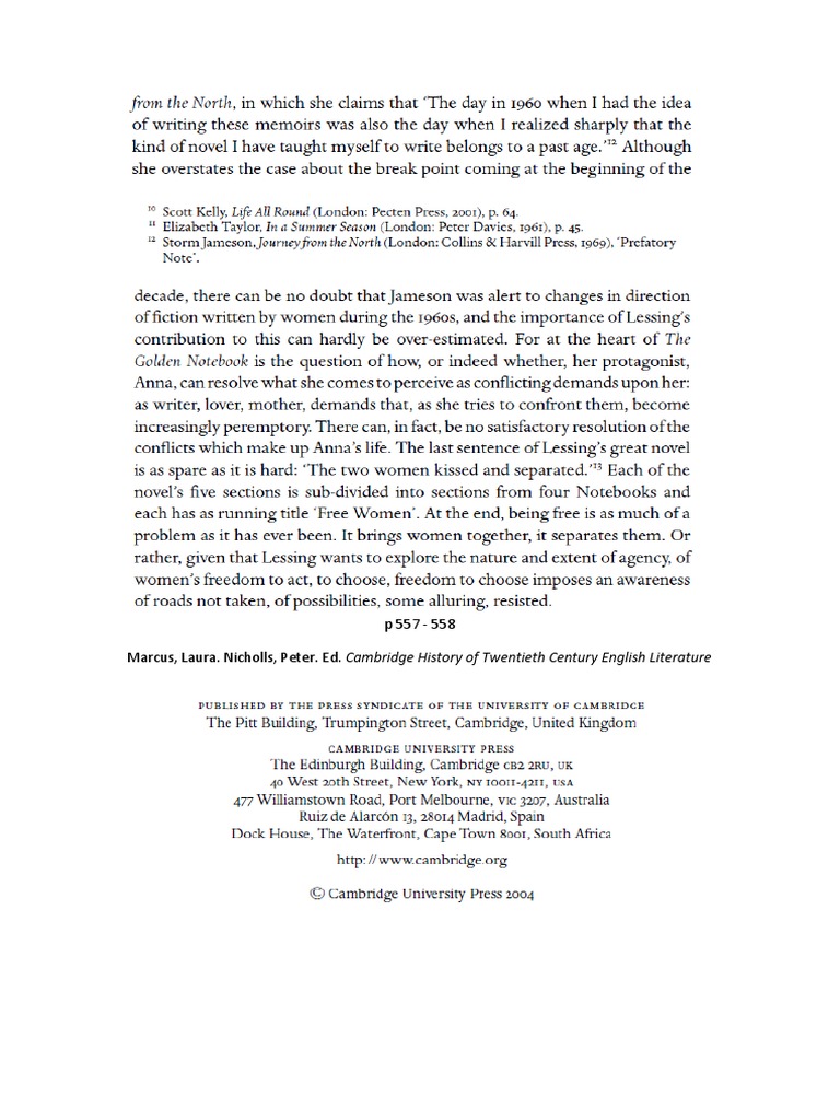 Doris Lessing The Golden Notebook | PDF