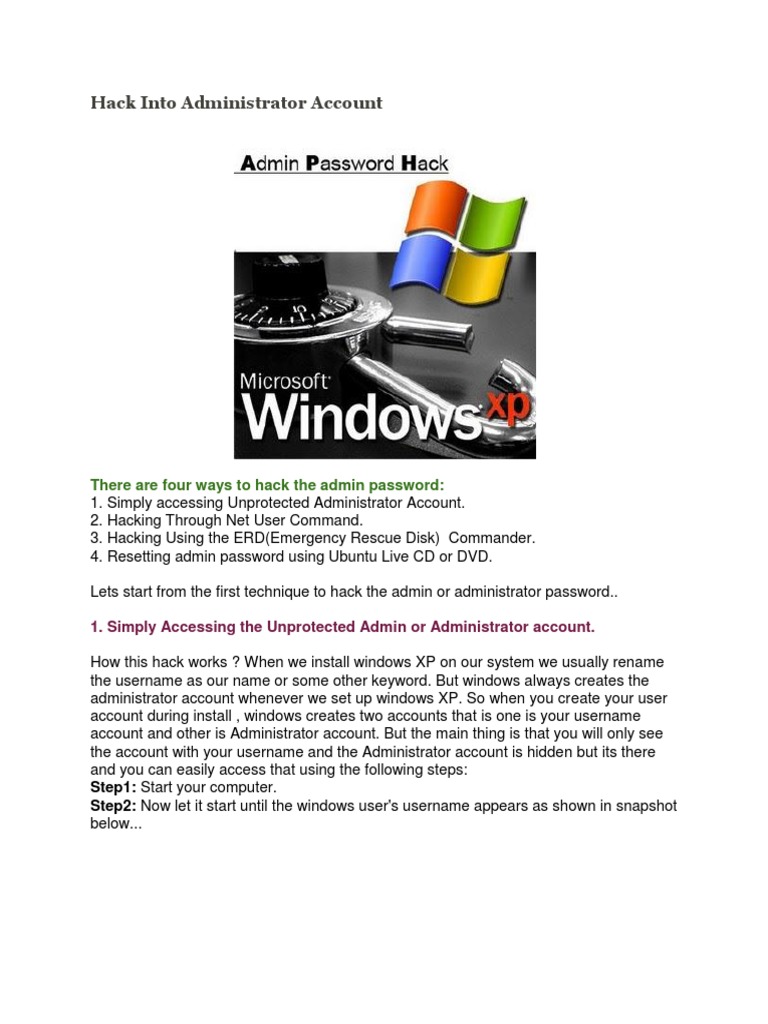 Administrator Password Reset | PDF | User (Computing) | Booting
