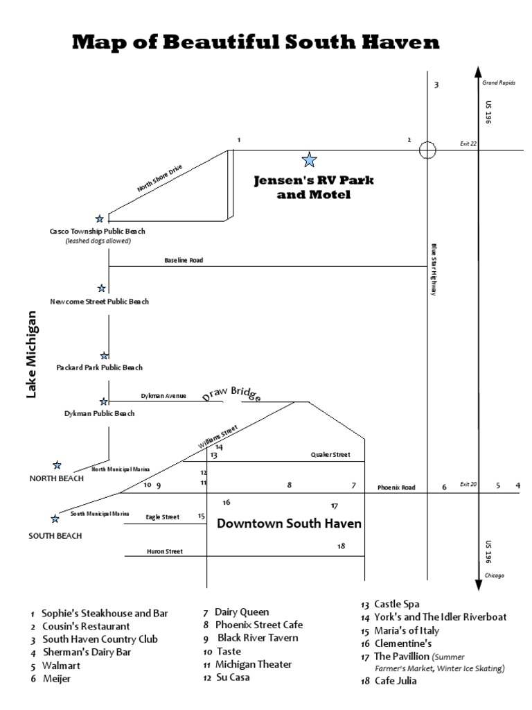 South Haven Map and Attractions Guide | PDF