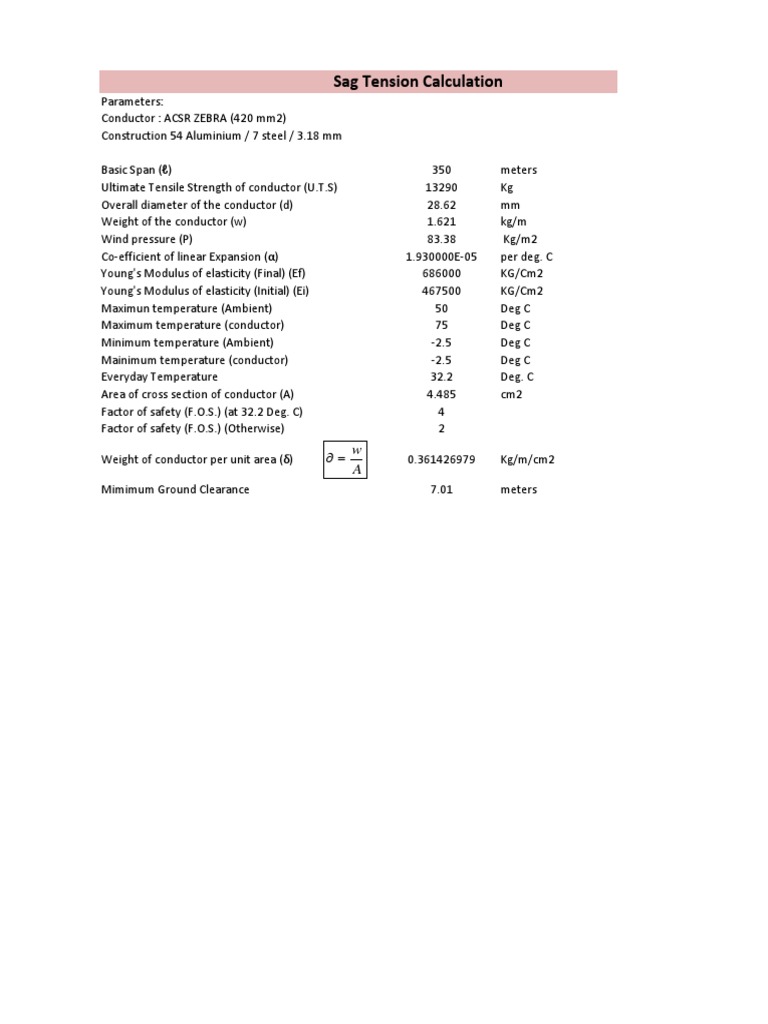 Sag Tension Calculation | PDF