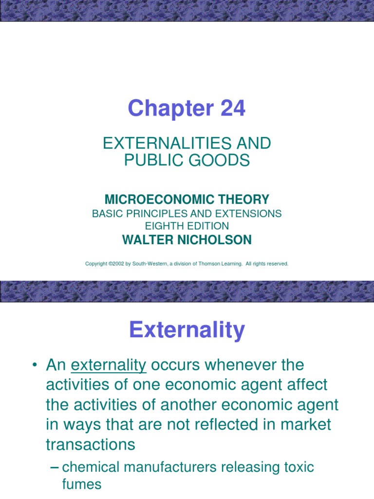 Externalities and Public Goods: Microeconomic Theory | PDF | Externality | Public Good