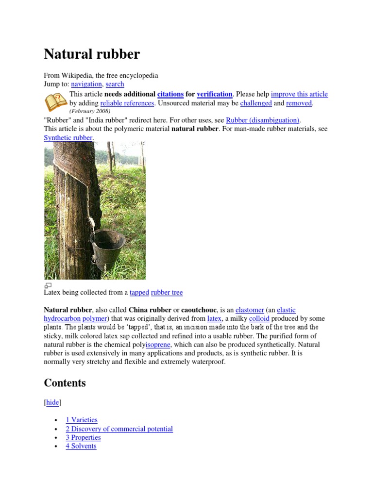Natural Rubber Wiki | PDF | Natural Rubber | Materials
