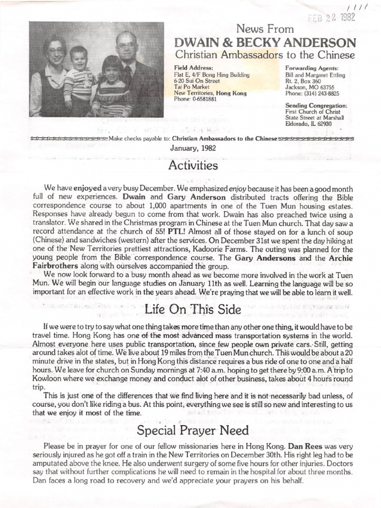 Anderson Dwain Becky 1982 HongKong | PDF | Hong Kong | Idolatry