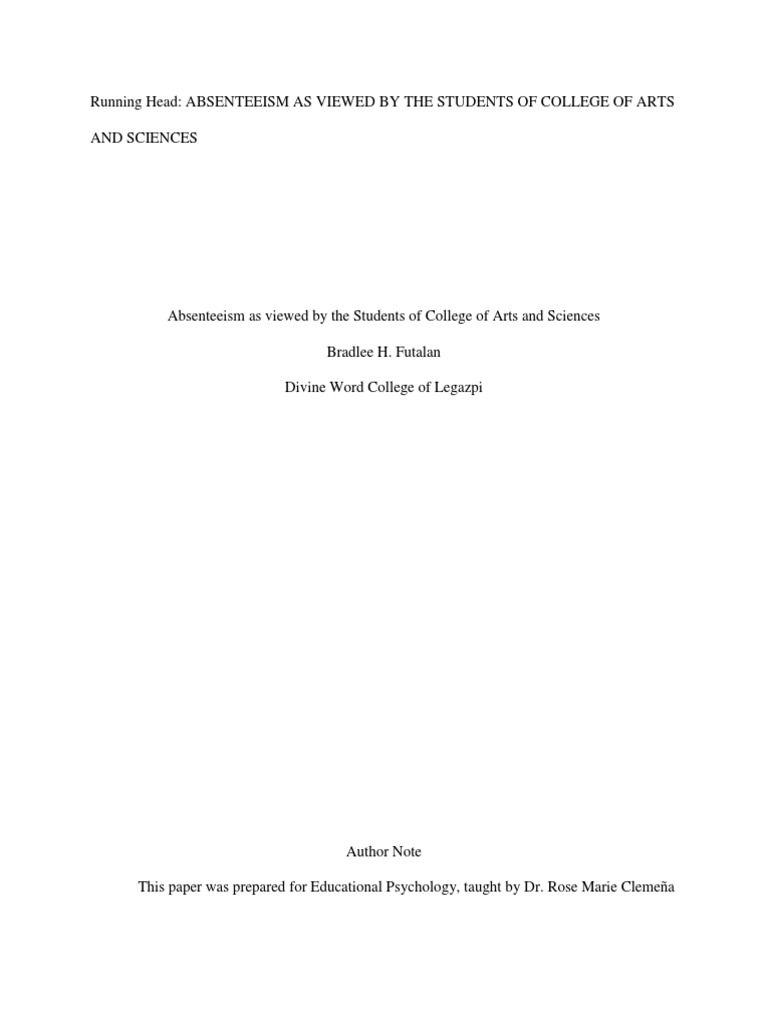 Causes of Student Absenteeism Analysis | PDF | Questionnaire | Science