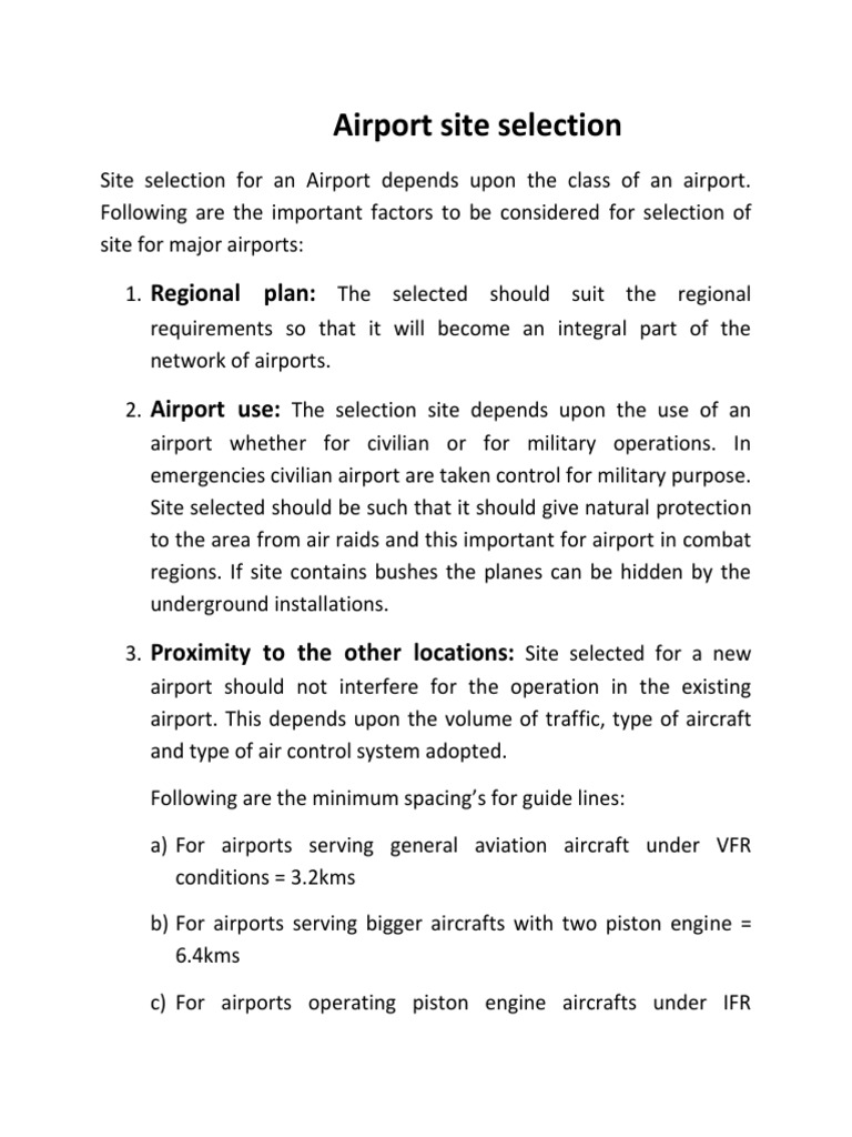 Airport Site Selection-5 | PDF | Airport | Takeoff