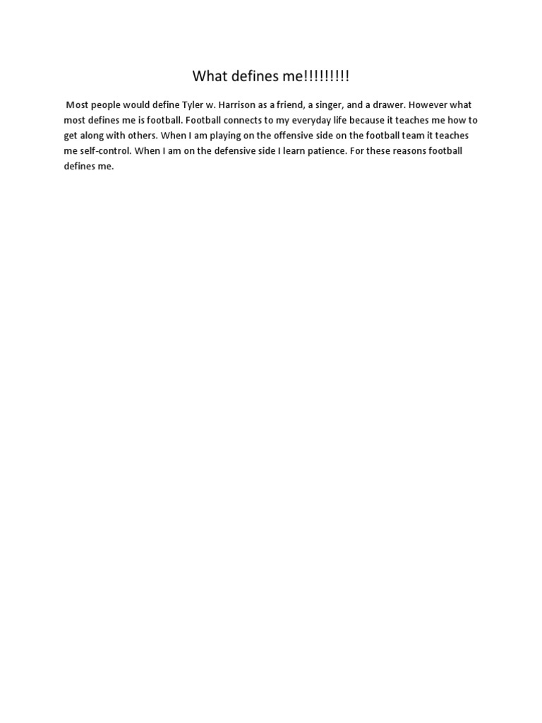 What Defines Me | PDF