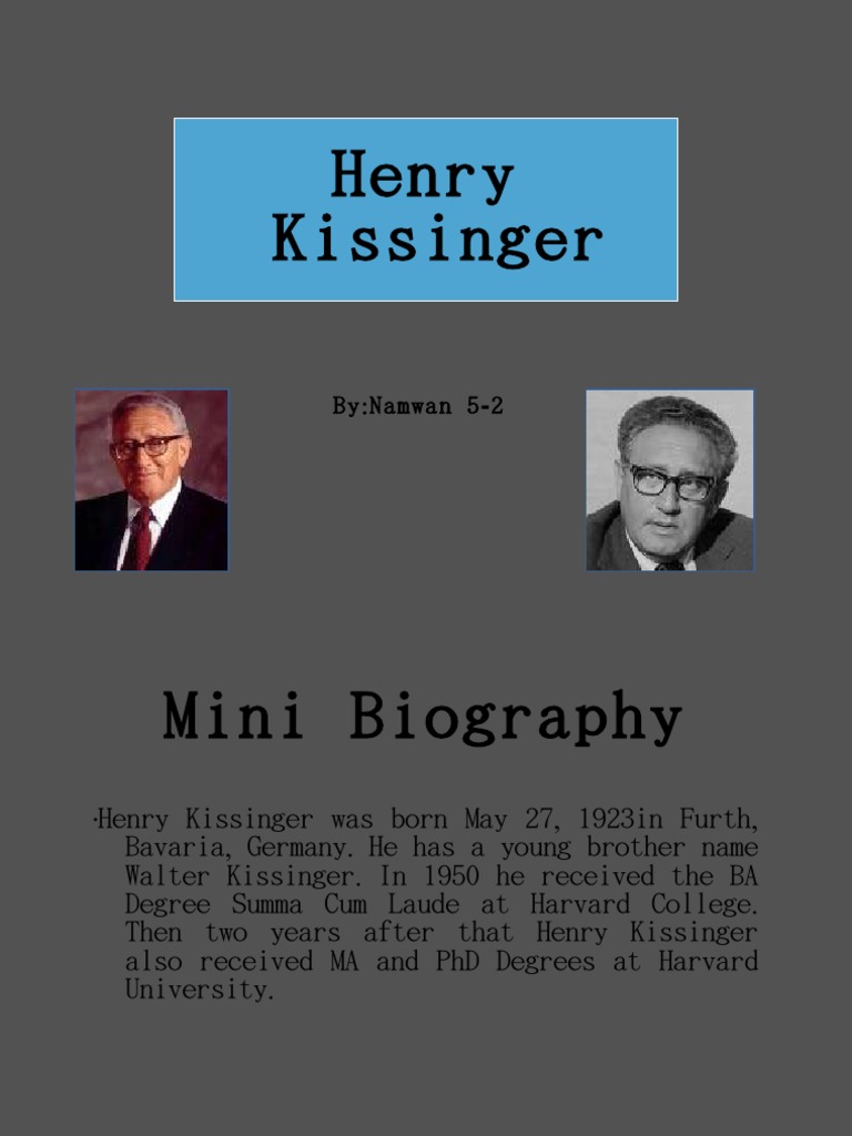 Henry Kissinger: A Brief Biography | PDF