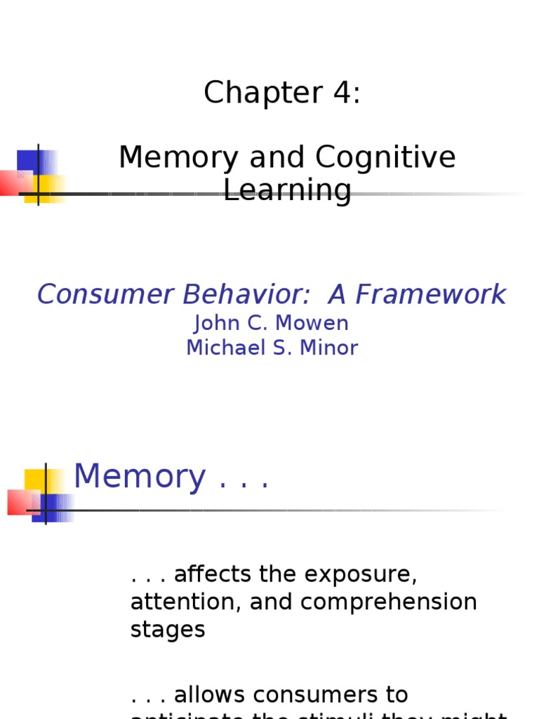 Consumer Behavior PP Chapter 4 | PDF | Recall (Memory) | Memory