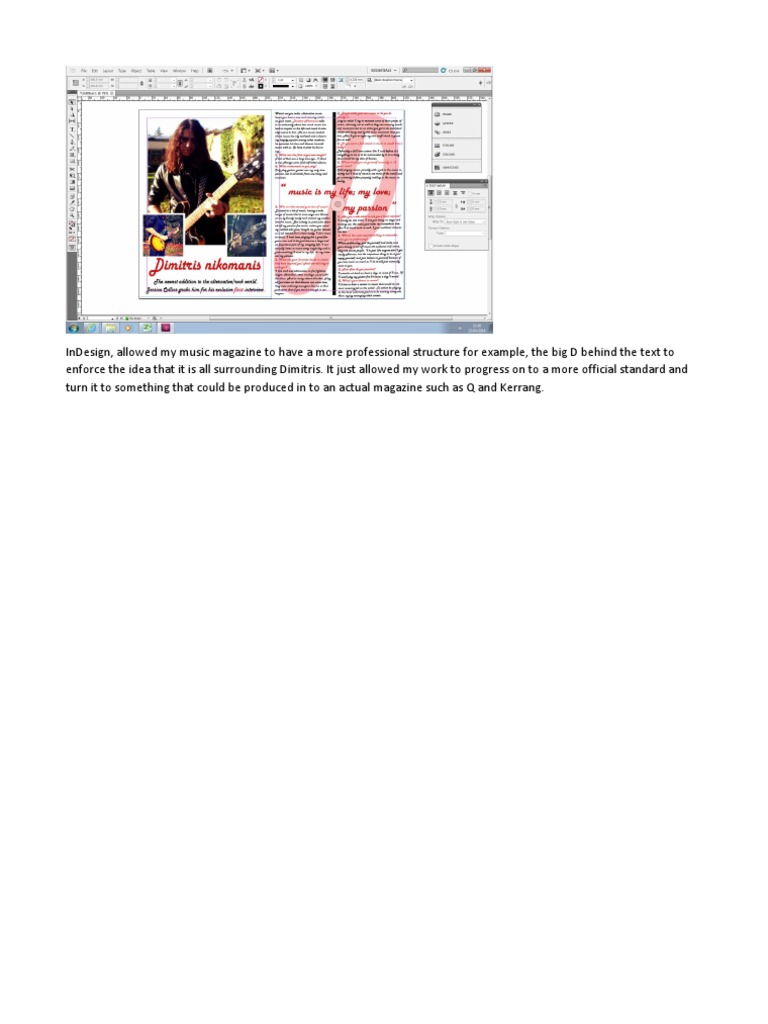 Indesign Front Cover Second Task Music Magazine | PDF