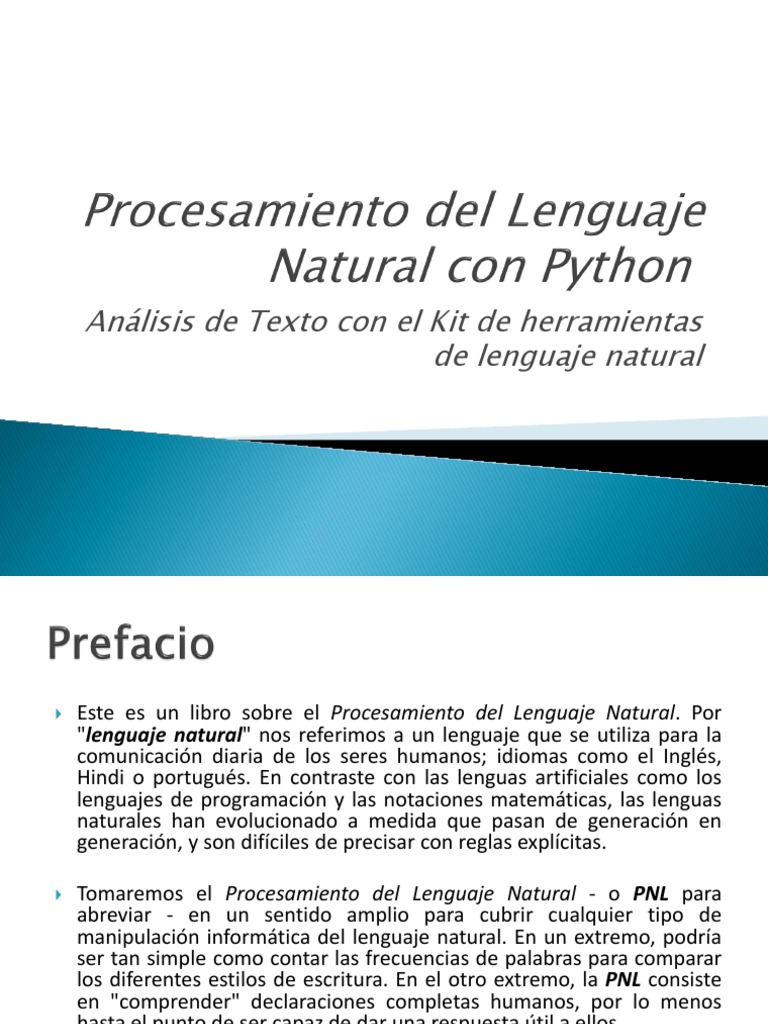 Procesamiento Del Lenguaje Natural Con Python | Python (Lenguaje de ...