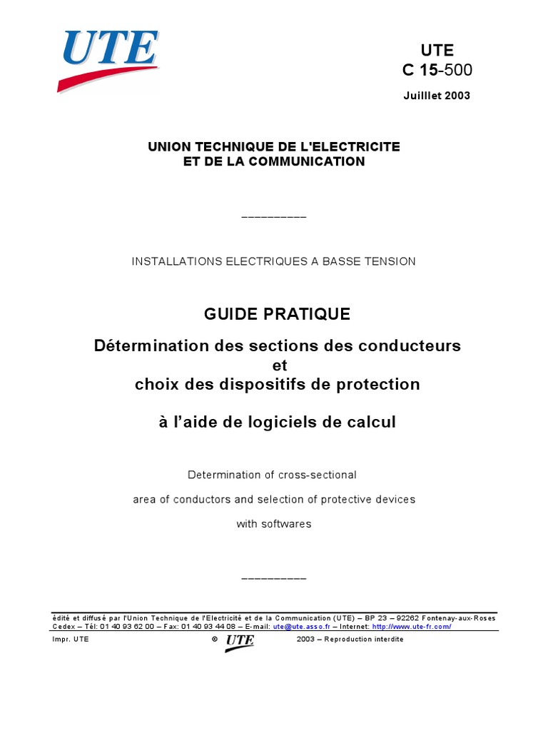 Ute 15 500 | PDF | Installation électrique | Électrotechnique