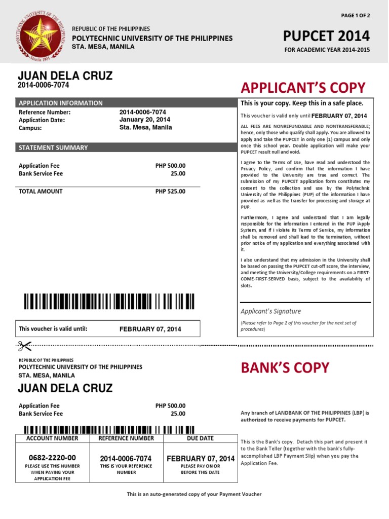 PUP Payment form | Test (Assessment) | Fee | Free 30-day Trial | Scribd