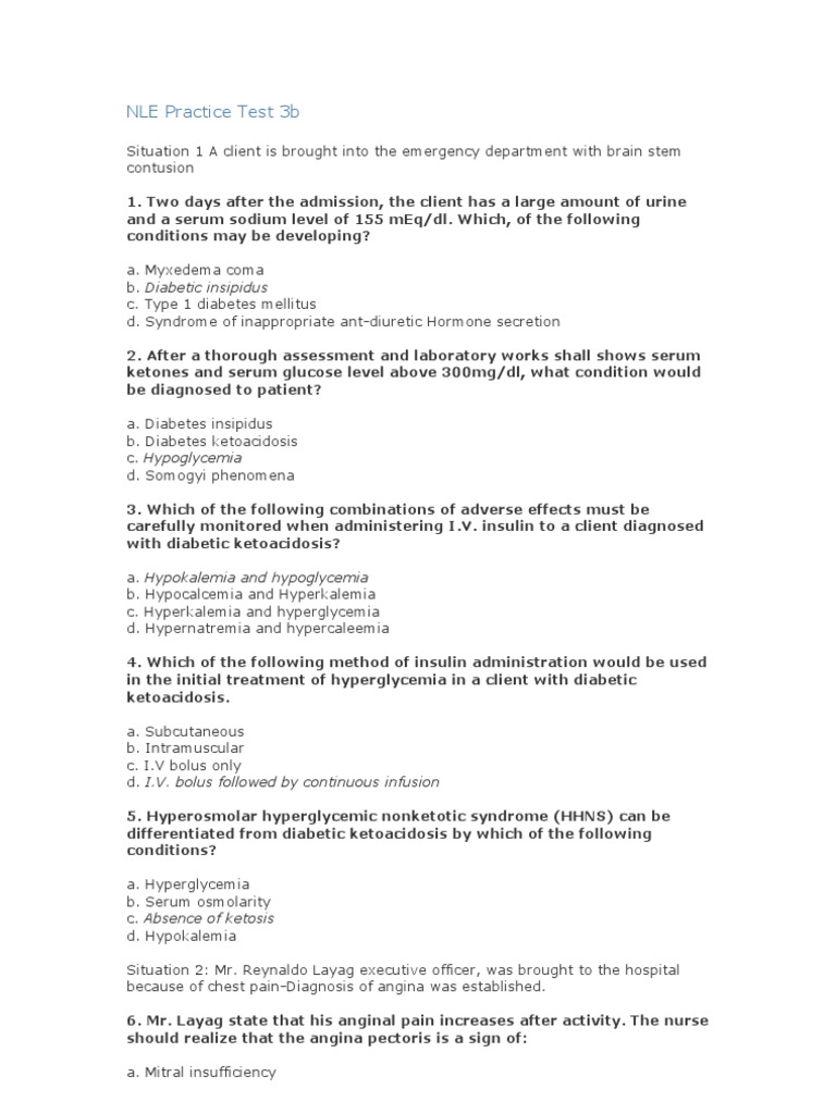 NLE Practice Test 3b | PDF