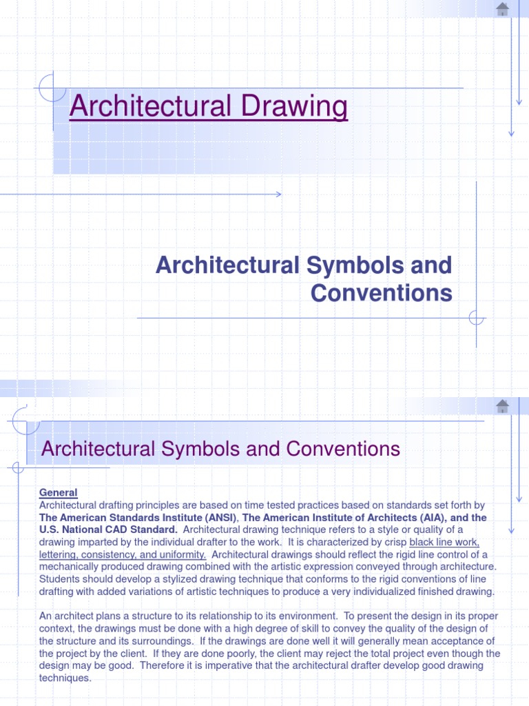Architectural Symbols and Conventions | Technical Drawing | Drawing