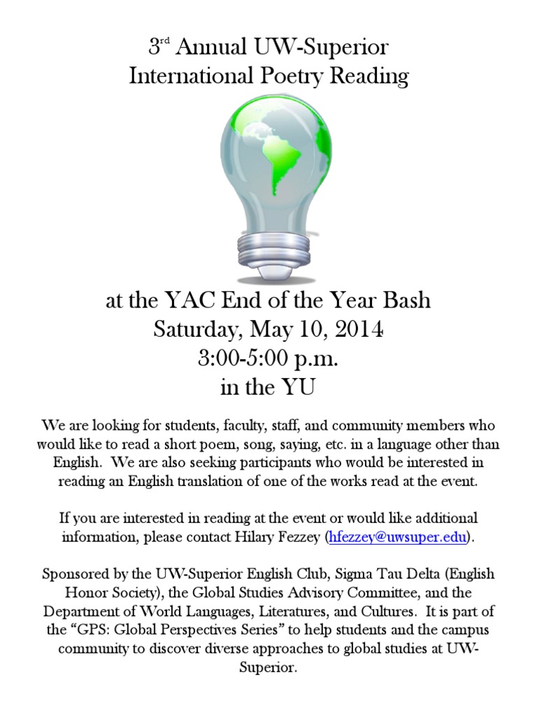 International Poetry Reading 2014 Flyer | PDF | Social Science ...