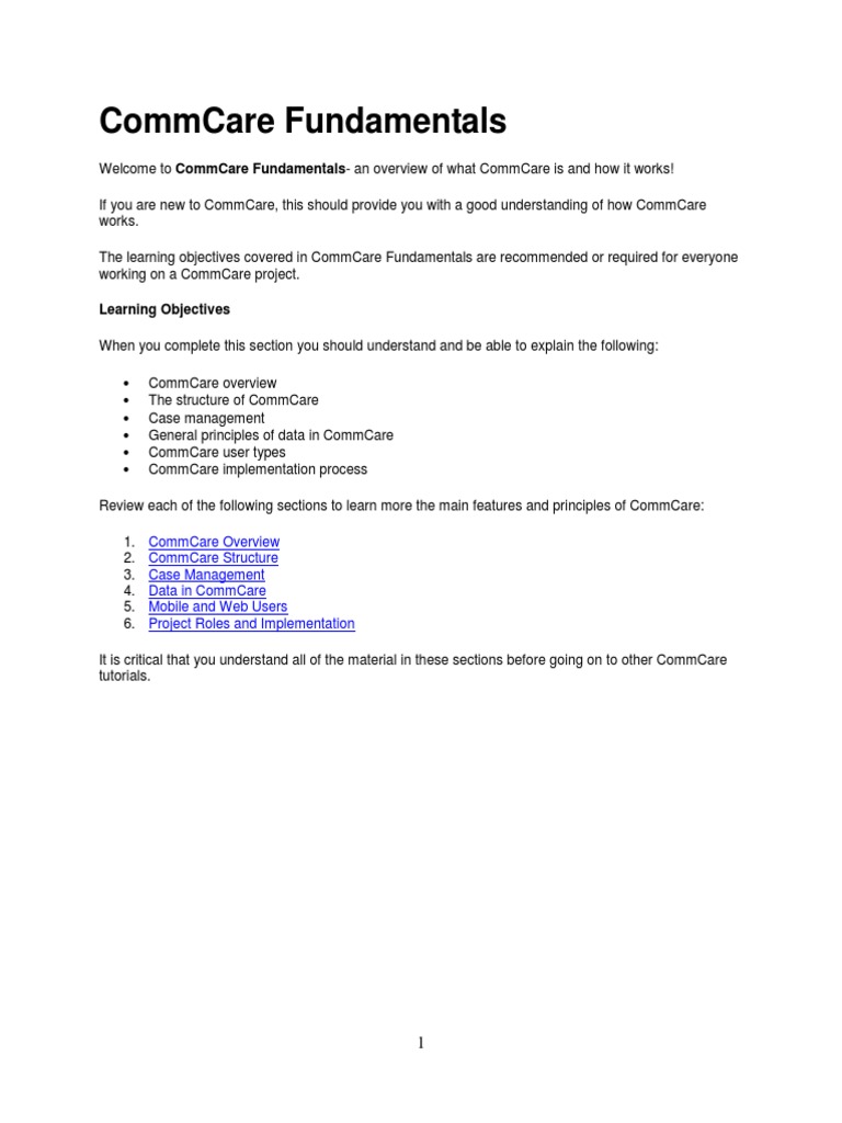CommCare Fundamentals Guide 5MAR2014 | PDF | Mobile App | Websites