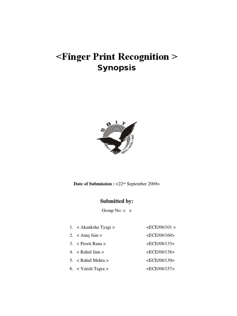 Detailed Design Specification Template | PDF | Biometrics | Fingerprint
