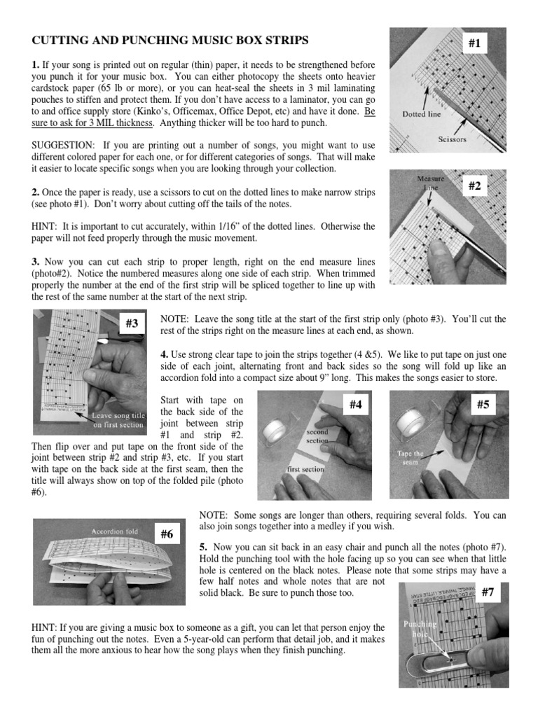 Cutting and Punching Music Box Strips #1 | PDF | Paper