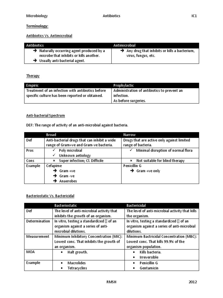 Antibiotics Notes Pdf Antibiotics Antimicrobial