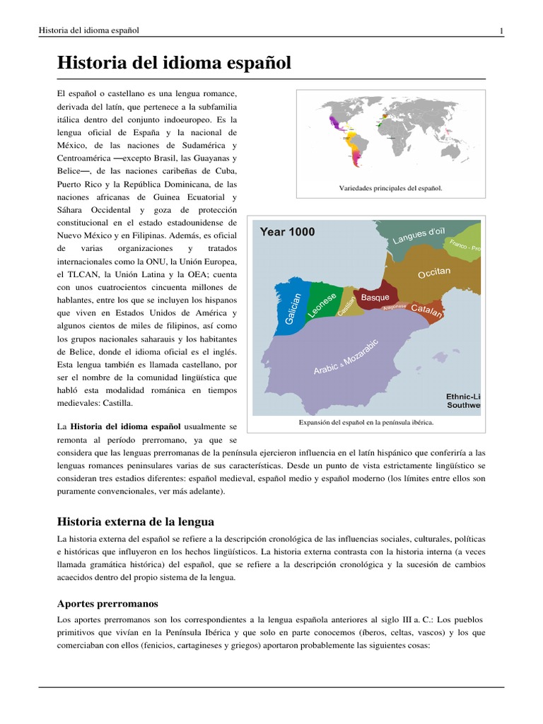 Historia Del Idioma Español PDF | PDF | latín | Filología
