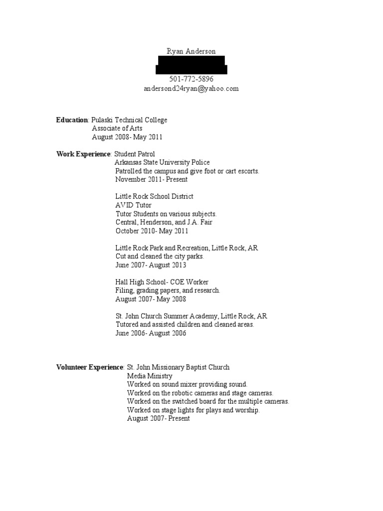 Ryan Anderson's Resume and Experience | PDF