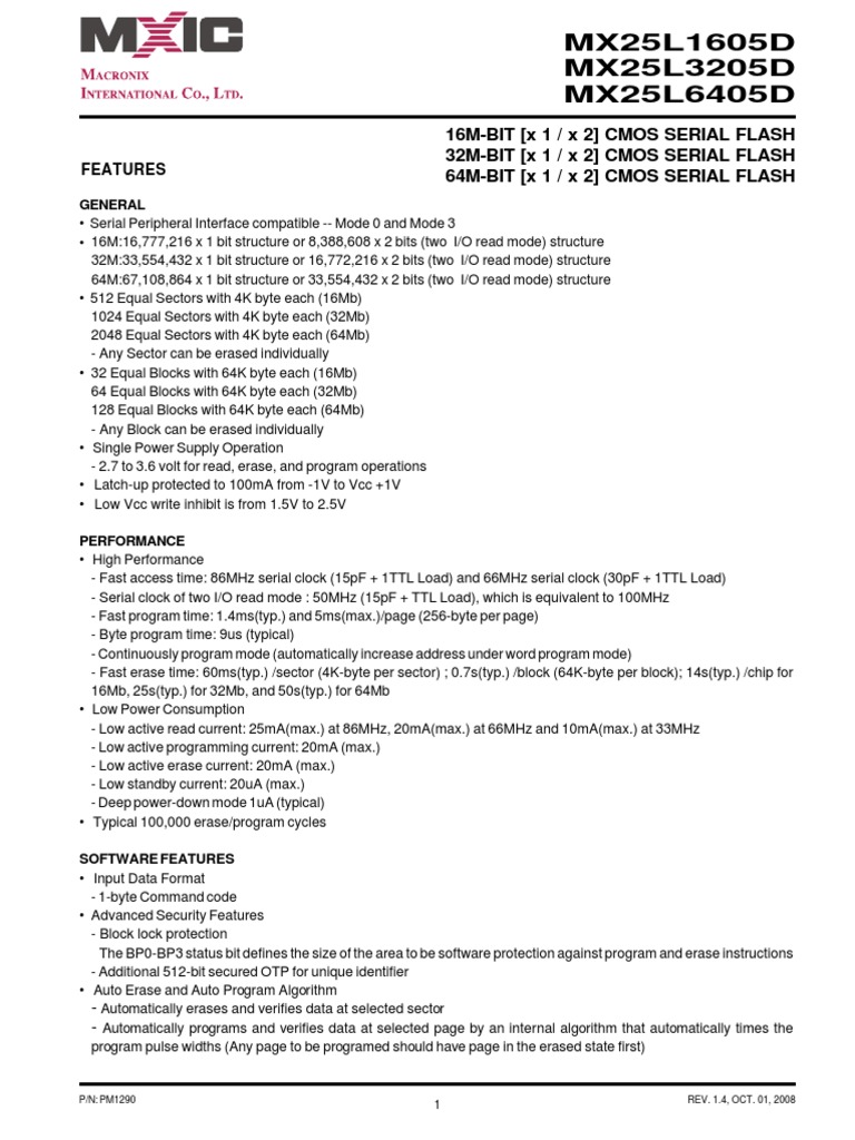 Datasheet (1) Cmos Macbook | PDF | Flash Memory | Input/Output
