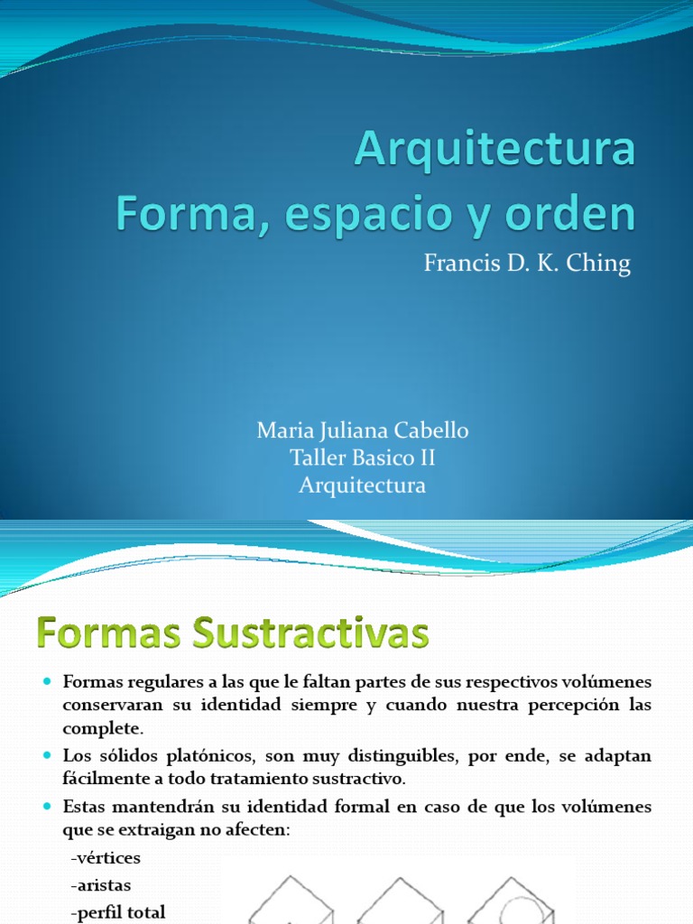 Espacio y Formas - Proy. Arquitectonico | PDF | Volumen | Espacio