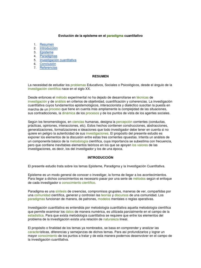 Características de la Episteme Cuantitativa | PDF | Paradigma | Science