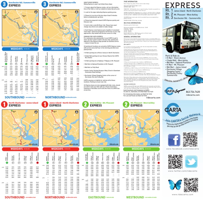 CARTA Express RT 1 2 3 010514 | Download Free PDF | Bus | Workweek And ...