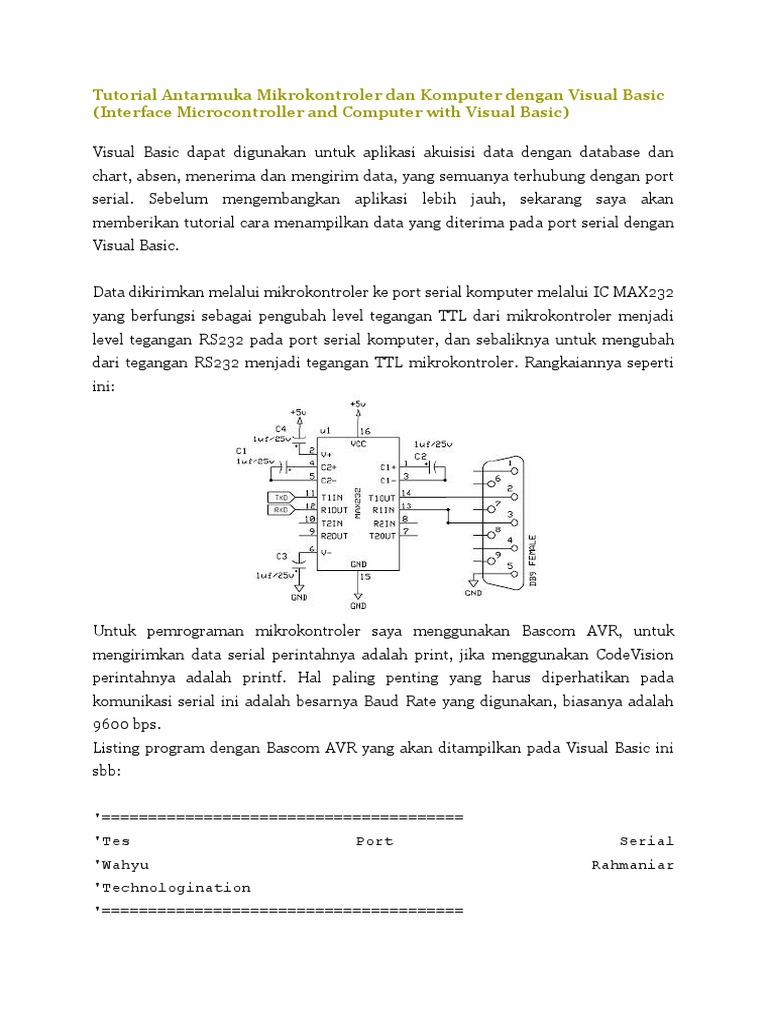 Tutorial Antarmuka Mikrokontroler Dan Komputer Dengan Visual Basic ...