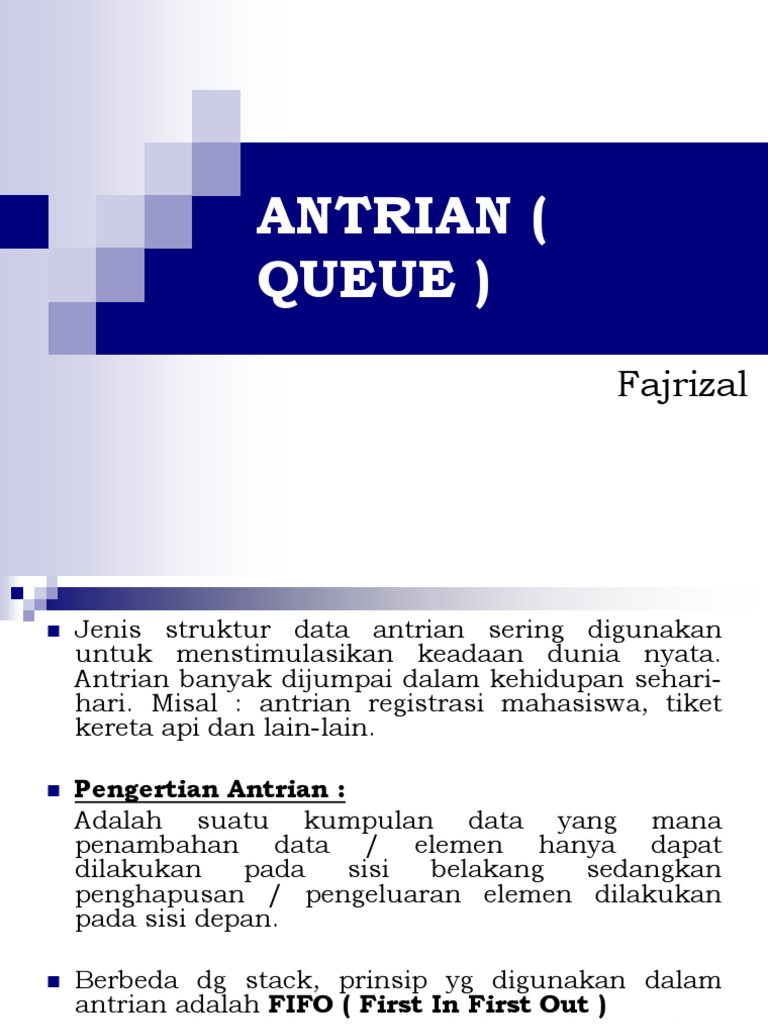 Struktur Antrian dan Implementasinya | PDF