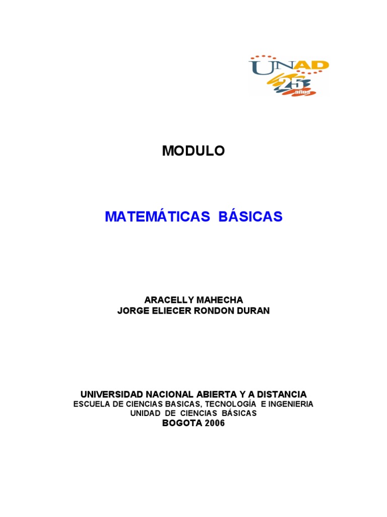 Modulo de Matematicas Básicas | PDF | Conjunto (Matemáticas) | Fracción ...