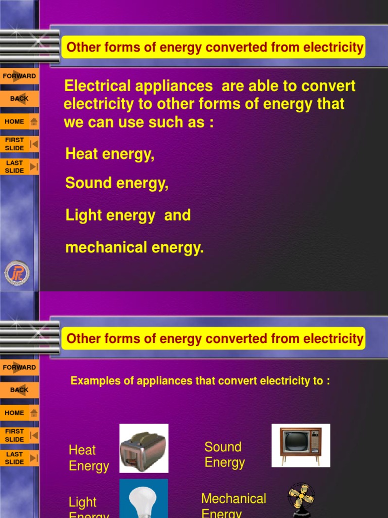 Electricity Conversion to Energy Types | PDF | Home & Garden | Science ...