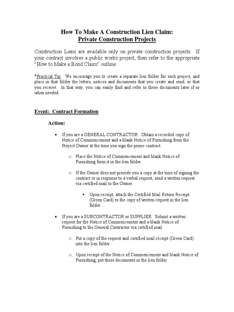 Lien Law Packet | PDF | Registered Mail | Private Law