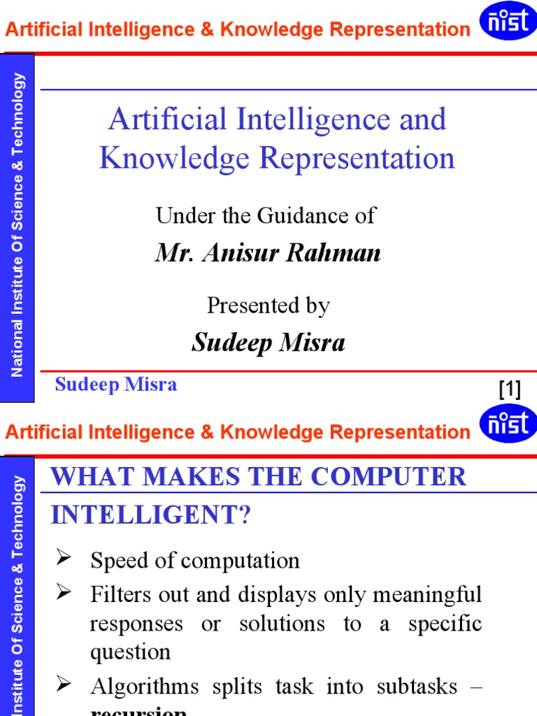 Artificial Intelligence and Knowledge Representation | Knowledge Representation And Reasoning ...