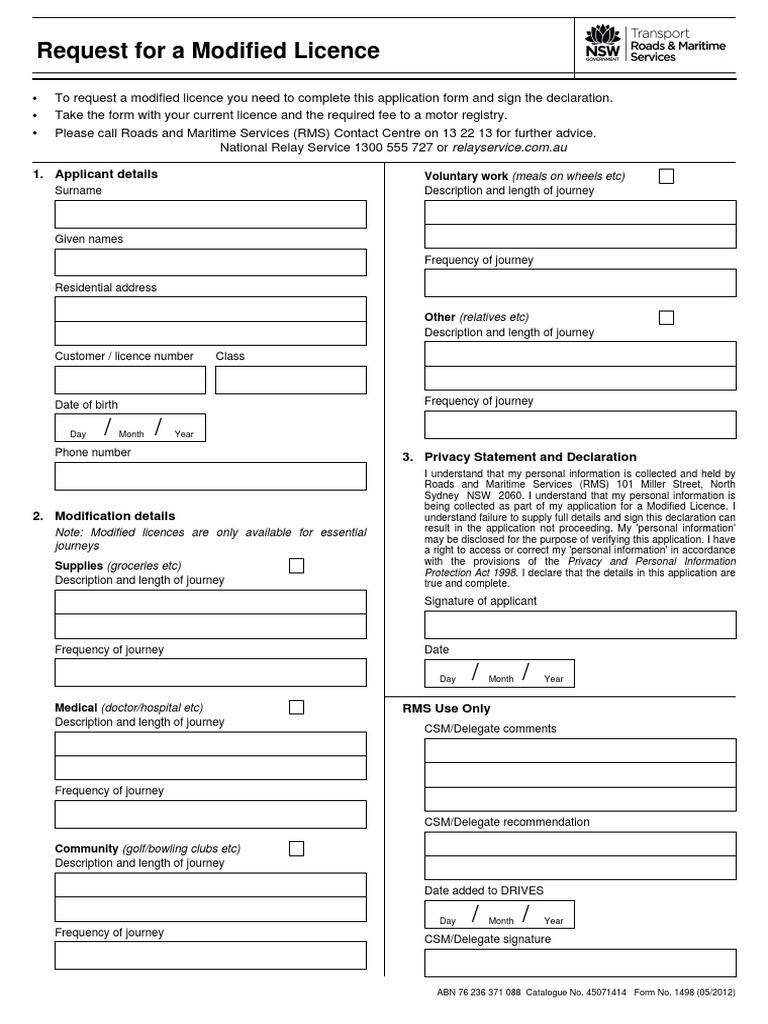 Request for Modified Licence Application | PDF | Business | Law