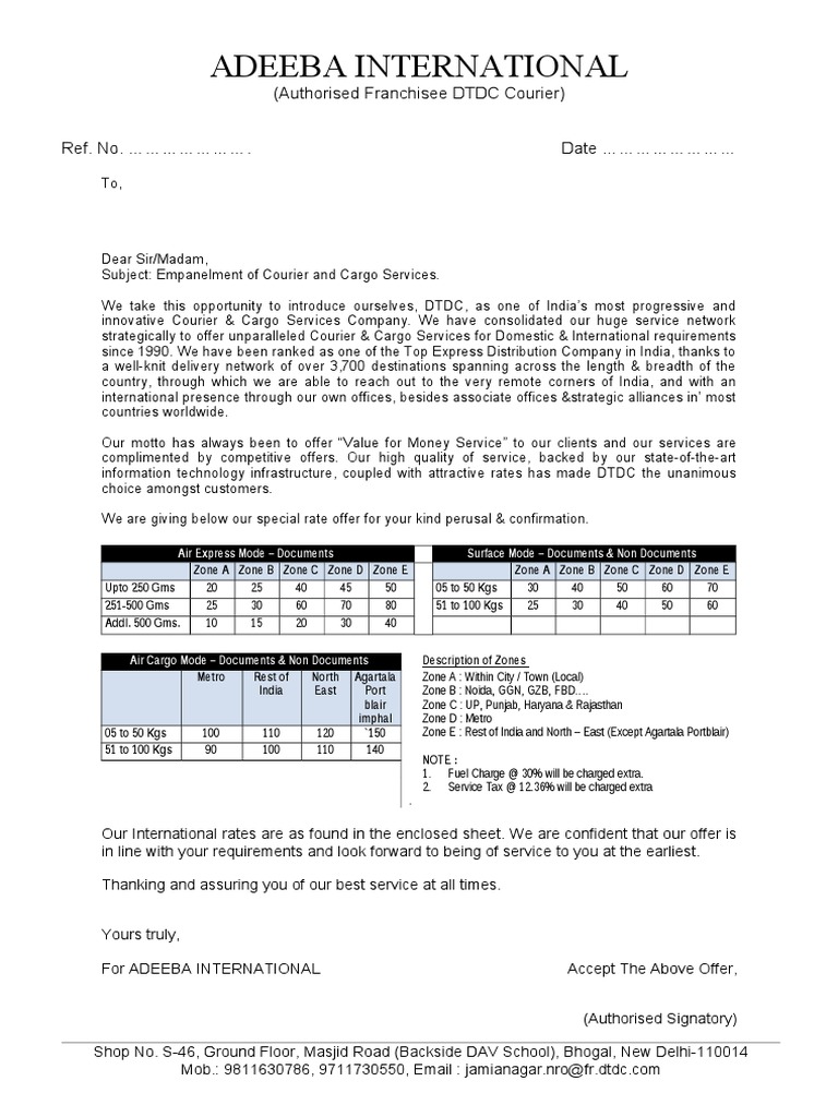 DTDC Courier Rates | Download Free PDF | Courier | Business