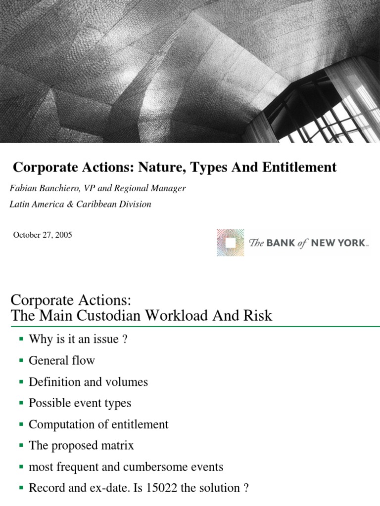 Corporate Actions Nature, Types and Entitlement | PDF | Securities ...