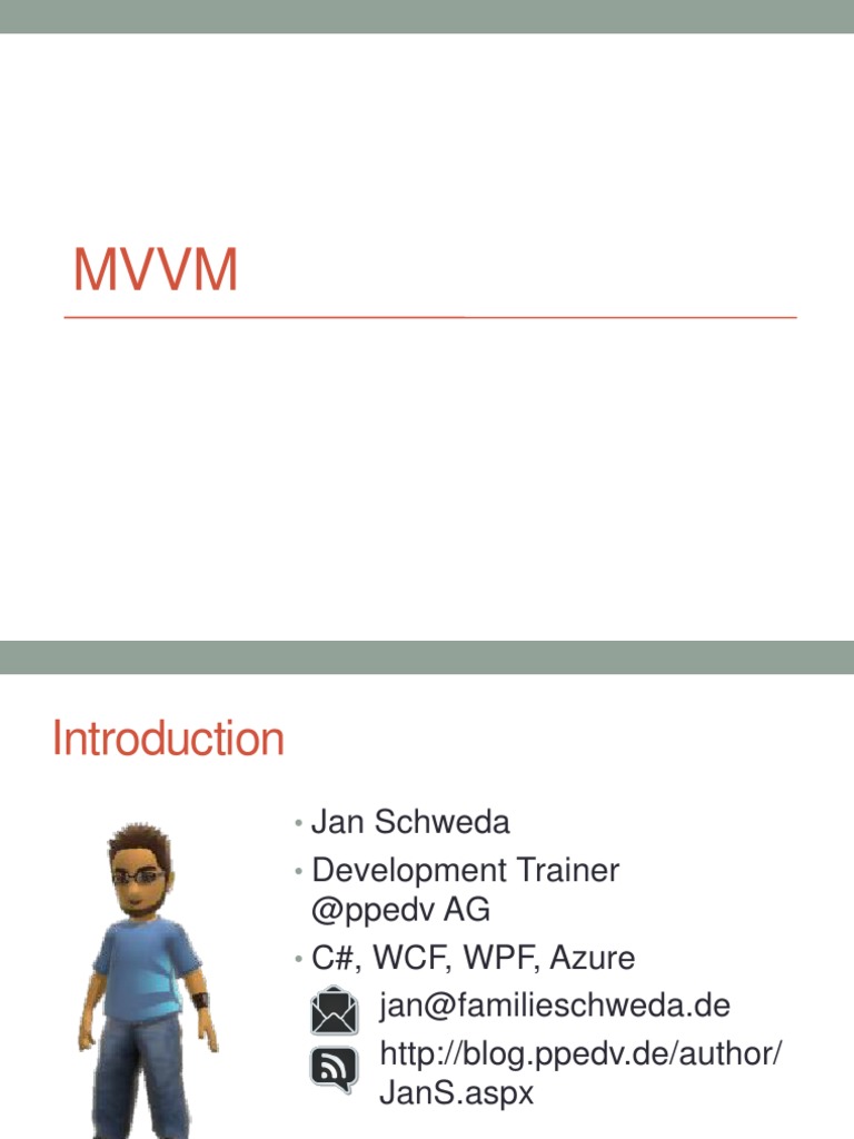 MVVM | PDF | Extensible Application Markup Language | Windows Presentation Foundation