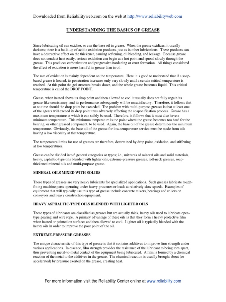 Grease Basics | Lubricant | Bearing (Mechanical)