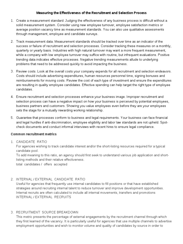 Measuring Recruitment Effectiveness: 12 Key Metrics for Evaluating the ...