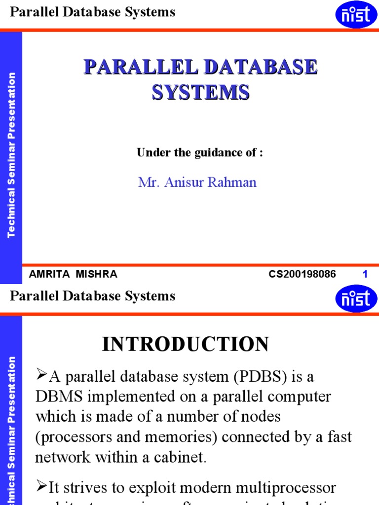 Parallel Database Systems | PDF | Parallel Computing | Databases Parallel Database Systems | PDF | Parallel Computing | Databases