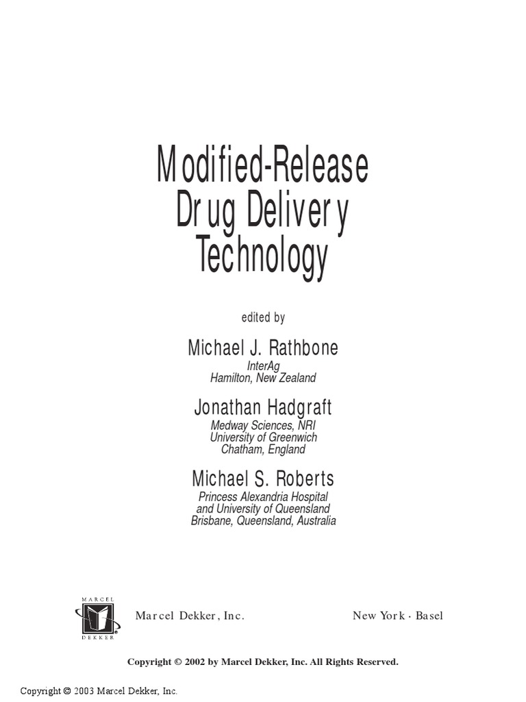 Modified Release Drug Delivery Technology | PDF | Gastrointestinal ...