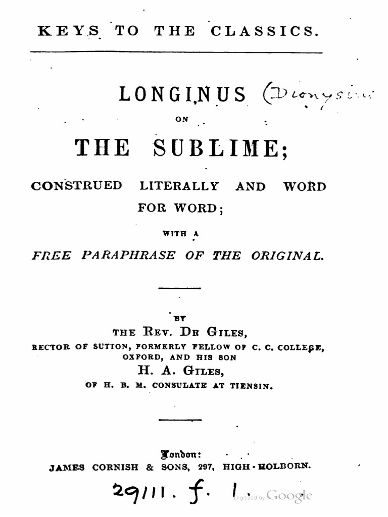 Interlinear Longinus | PDF