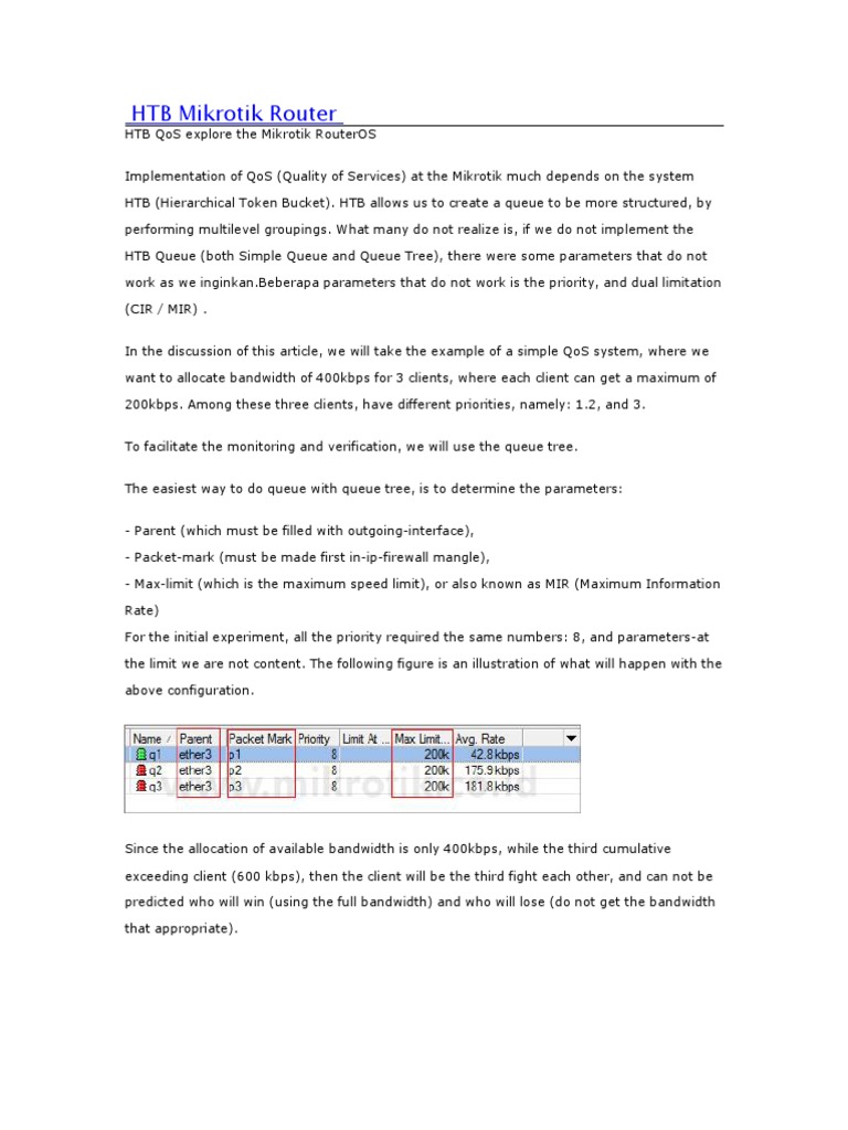 HTB Mikrotik Router | PDF | Quality Of Service | Applied Mathematics