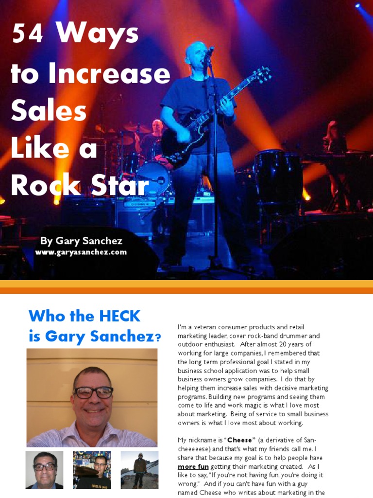 Ways To Increase Sales Like A Rock Star: by Gary Sanchez | PDF | Direct ...
