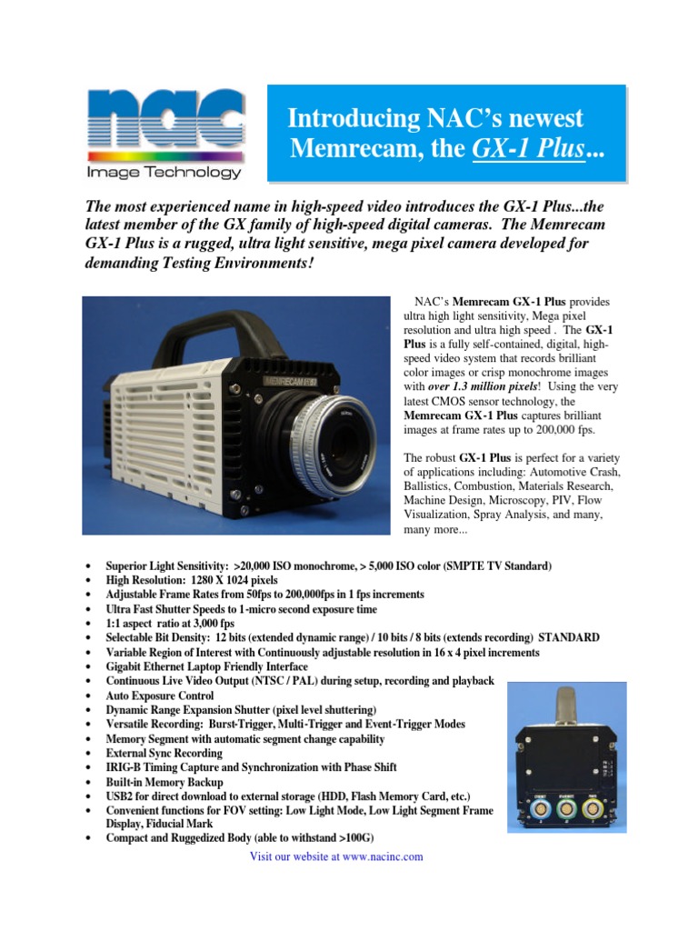 The Memrecam GX-1 Plus: A High-Speed, High-Resolution, and Rugged ...