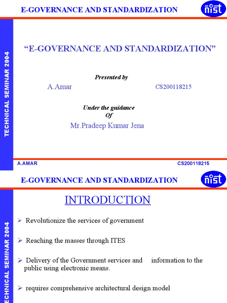 E-Governance and Standardization | PDF | Web Service | World Wide Web